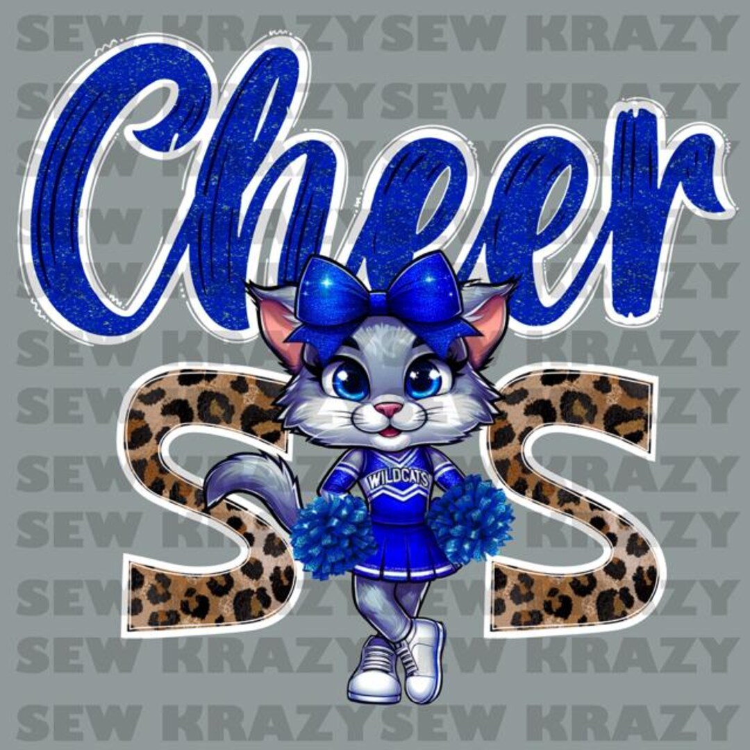 Wildcat Cheer Sister Blue PNG, Blue Cheer Cheetah Wildcat, Blue Cheer ...