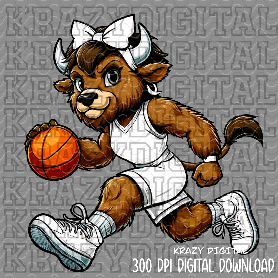 Lady Buffalo Basketball PNG, Zoo Animal Basketball Design, White Women ...