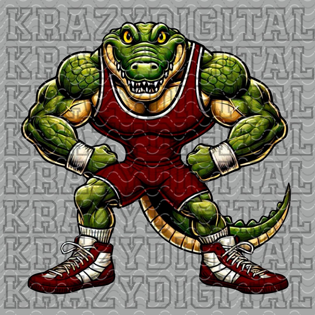 Gators Maroon Wrestling PNG, Gators Boy Weight Lifting Mascot ...