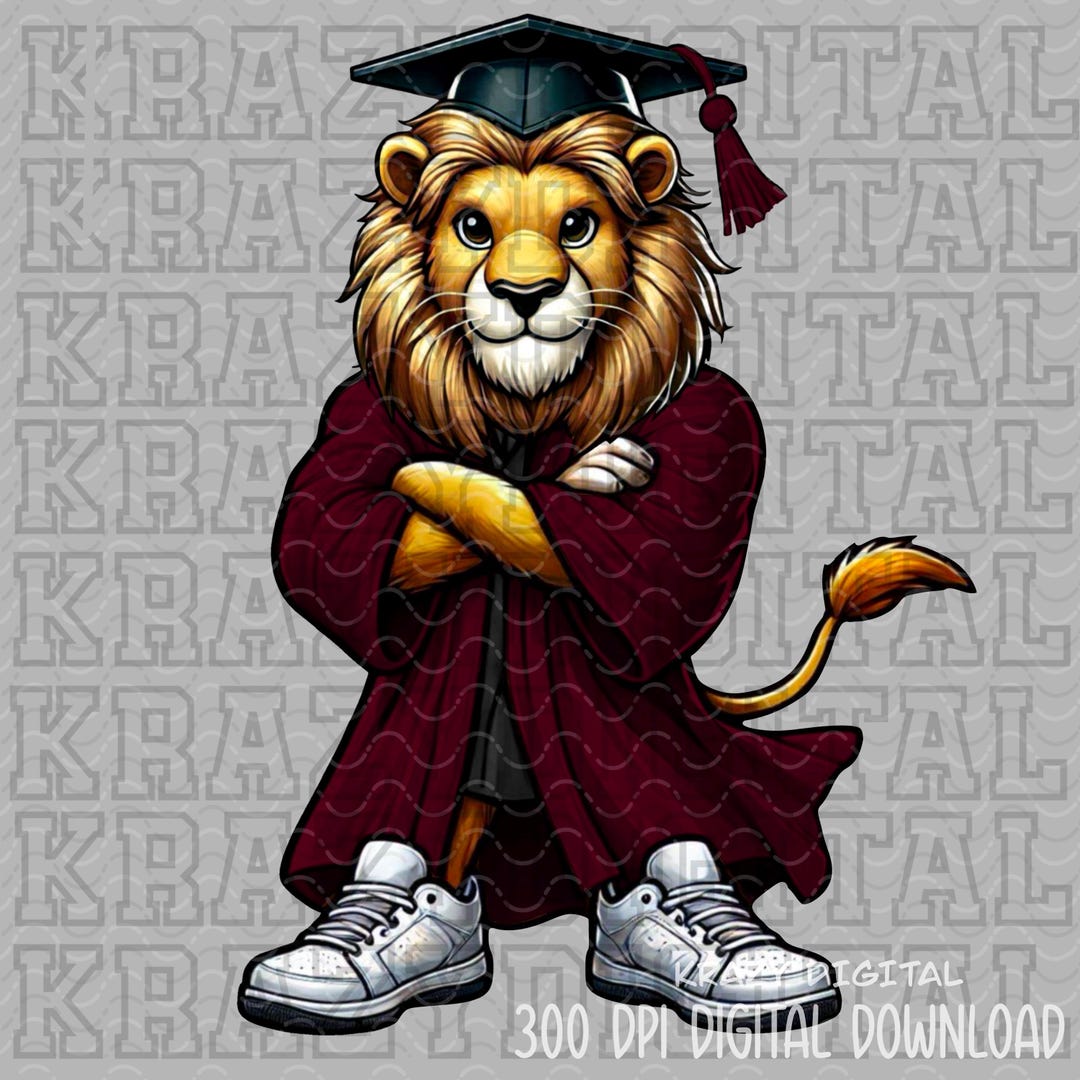 Lions Maroon Gown Graduate PNG, Lions Senior Year, Lions Boy Graduation ...