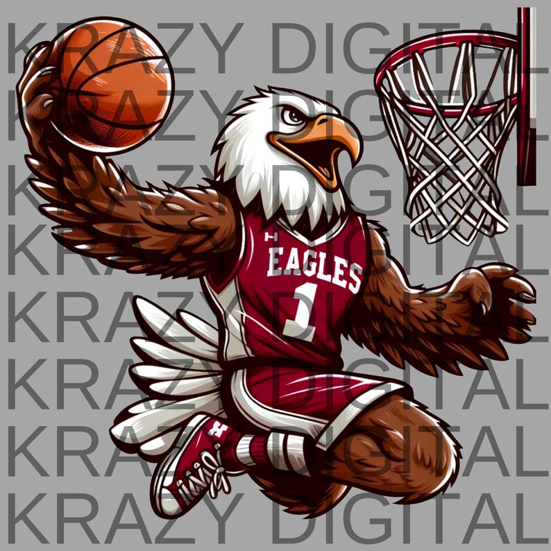 Eagles Maroon Basketball Mascot PNG, Eagle Basketball Mascot, Eagle ...