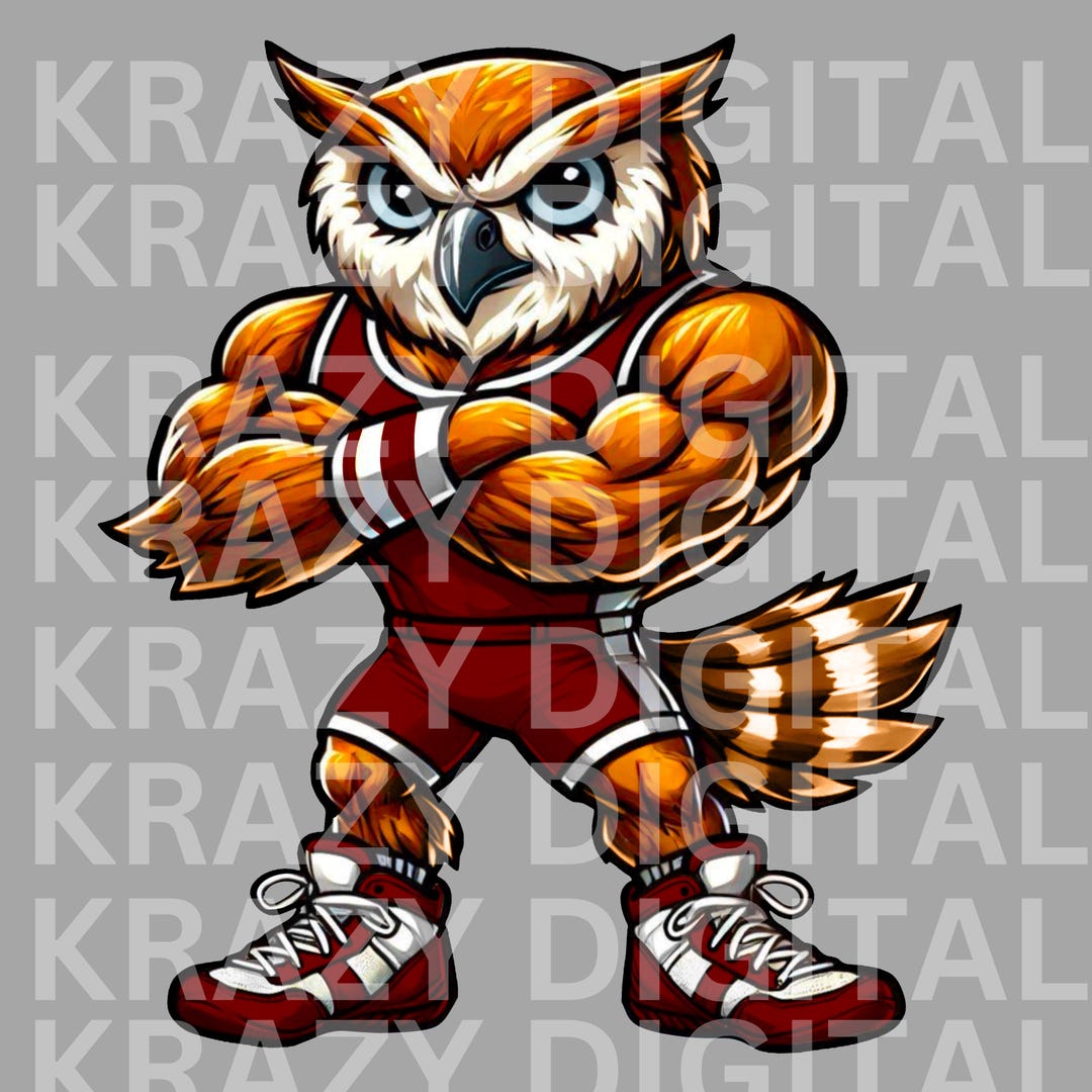 Maroon Owls Wrestling Mascot PNG, Boys Sports Design, Little Brother ...