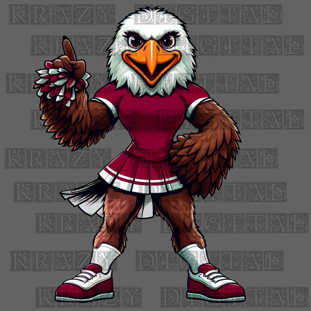 Eagles Maroon Cheer Mascot PNG, Eagle Girly Mascot, Eagle Cheer Sister ...