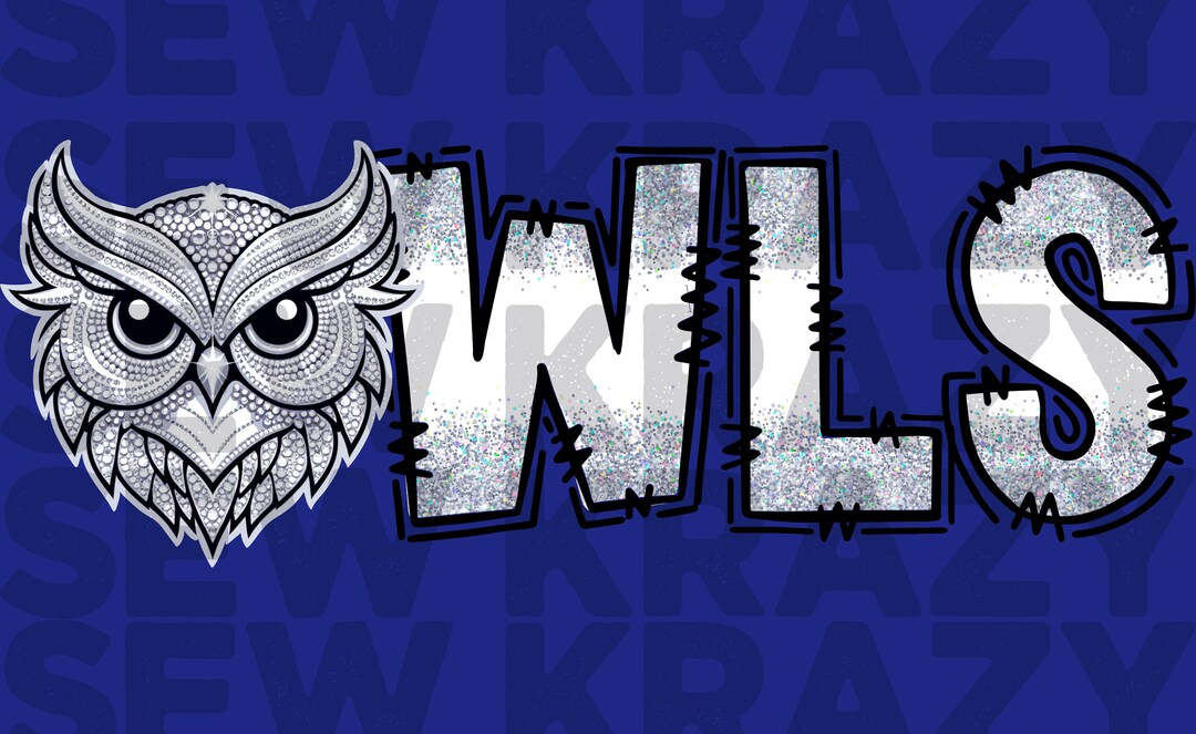 Owls Rhinestone Mascot PNG, Owls Faux Rhinestone Mascot PNG, Owls ...