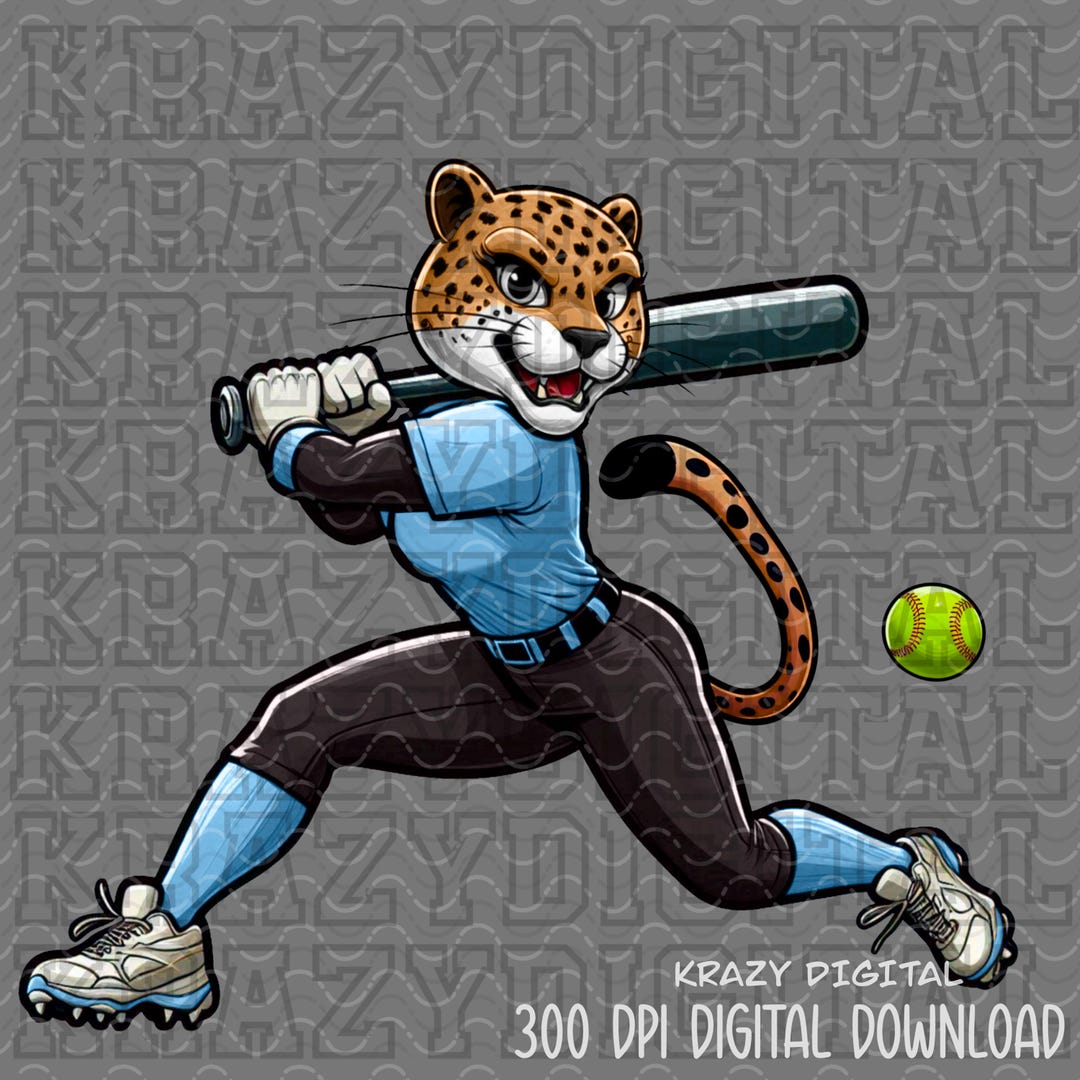 Jaguar Blue Softball PNG, Leopard Girl Sports Design, Columbia Blue ...