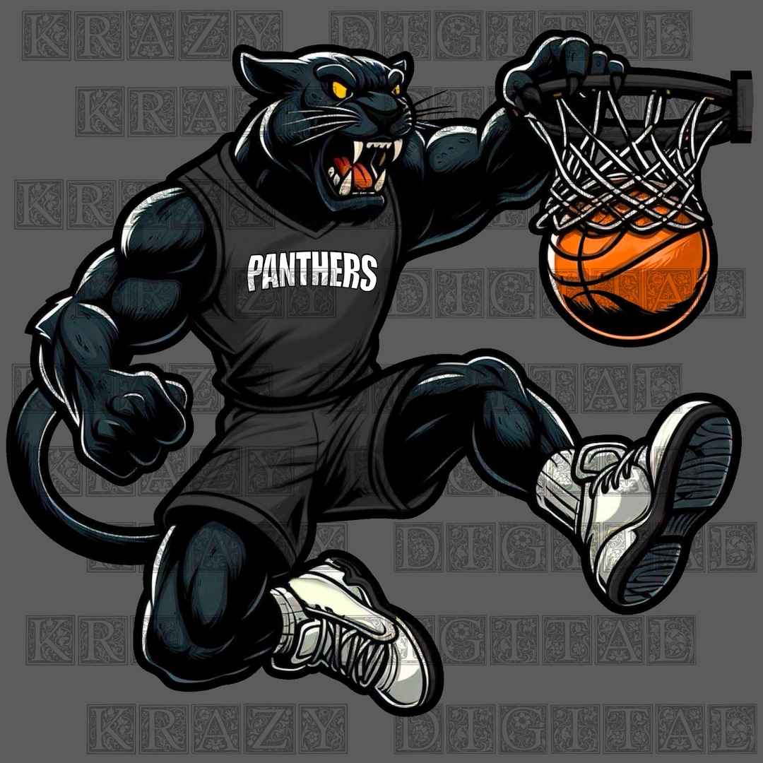 Panther Black Mascot Basketball PNG, Panther Basketball Mascot, Panther ...