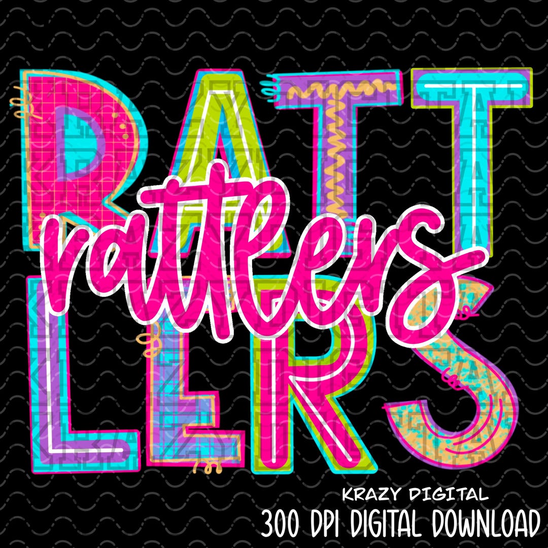 Neon Rattlers Sketch Font PNG, Rattler Sister Spirit Digital File ...