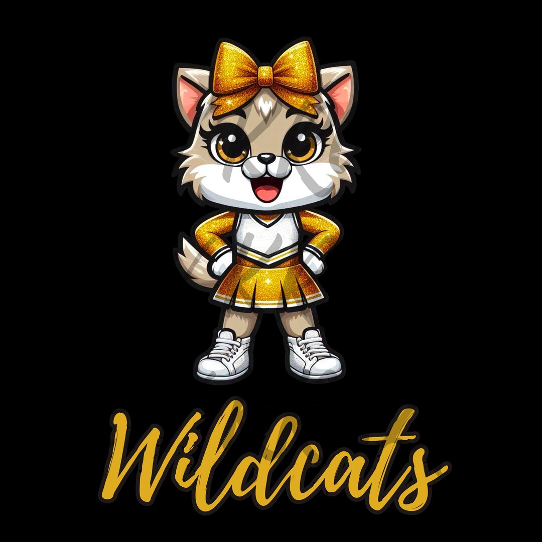 Wildcat Cheer Gold PNG, Gold Cheer Mom Cheetah Wildcat PNG, Gold Cheer ...