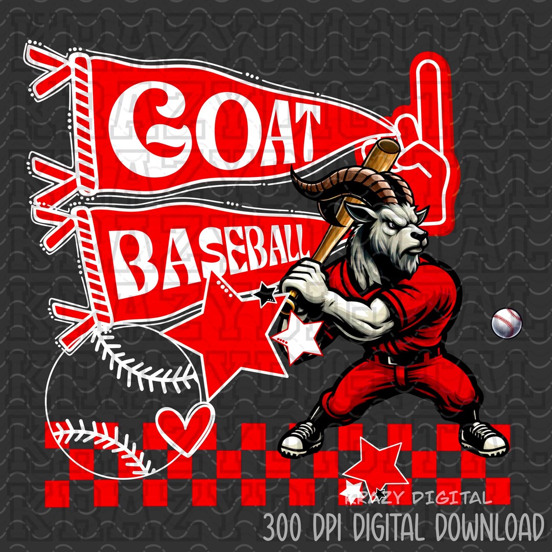 Red Goat Baseball Pennant Flag PNG, Baseball Sports Design, Red ...