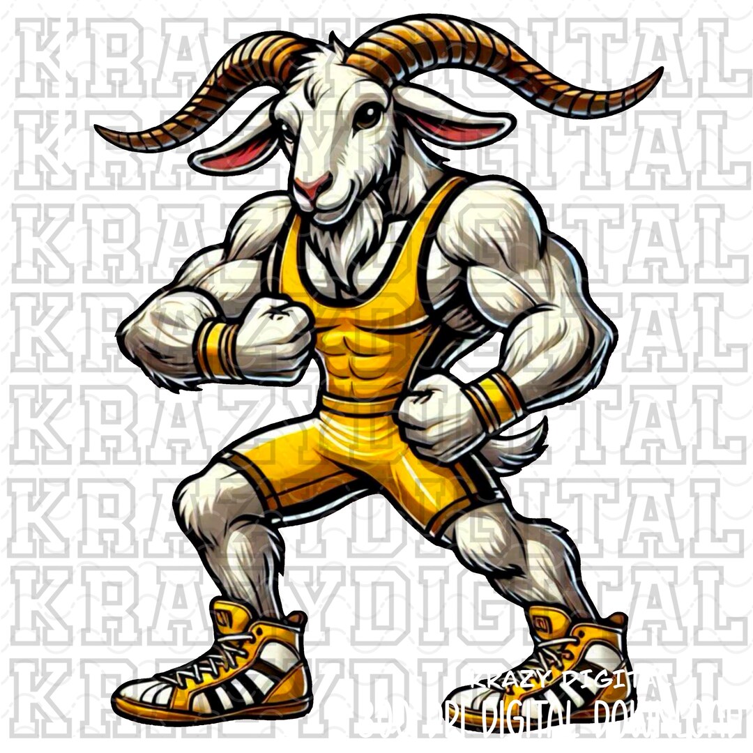 Yellow Goat Wrestler Mascot PNG, Sports Design, Wrestling Team File ...
