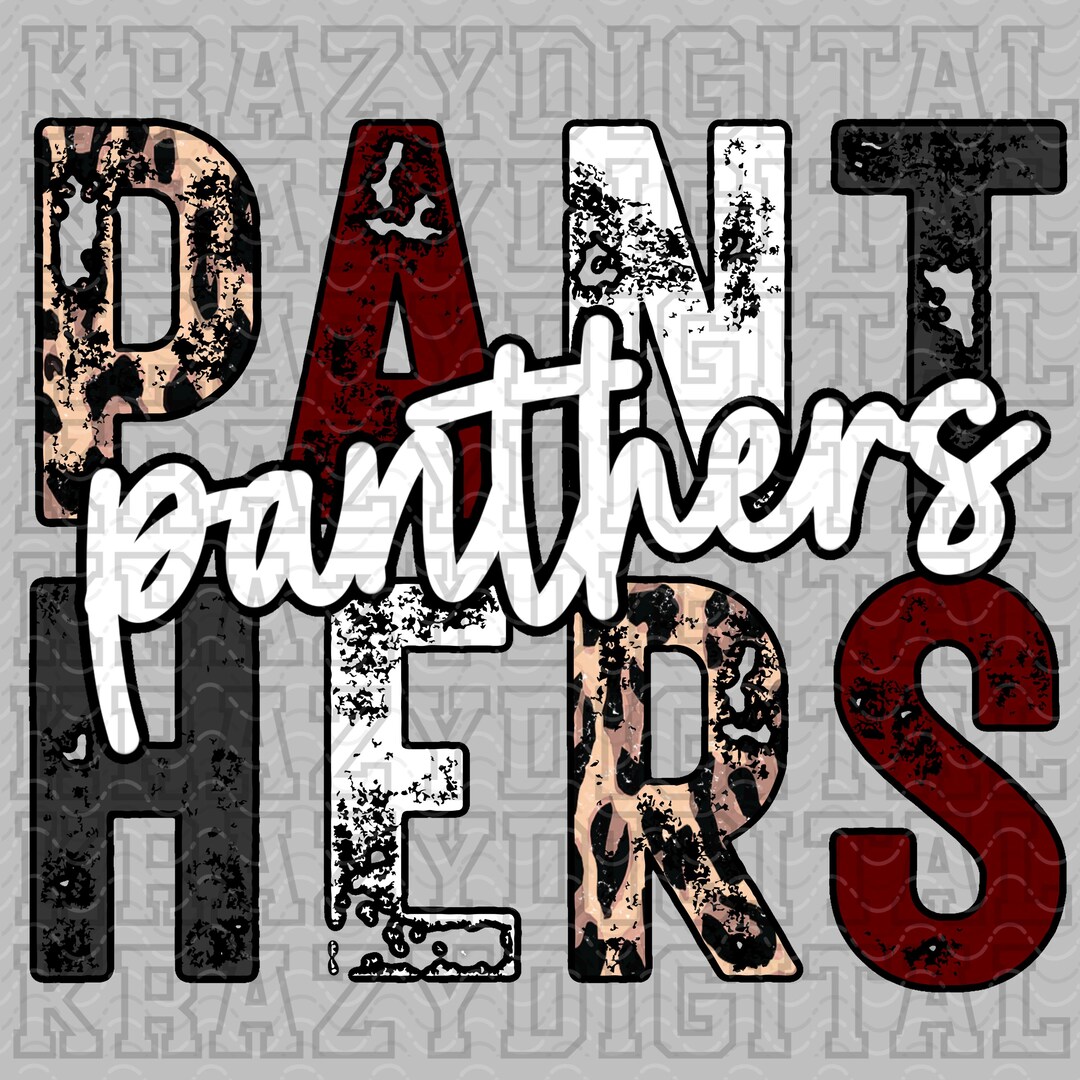 Panthers Mascot PNG Navy Green, Panthers Leopard Distressed Mascot PNG ...