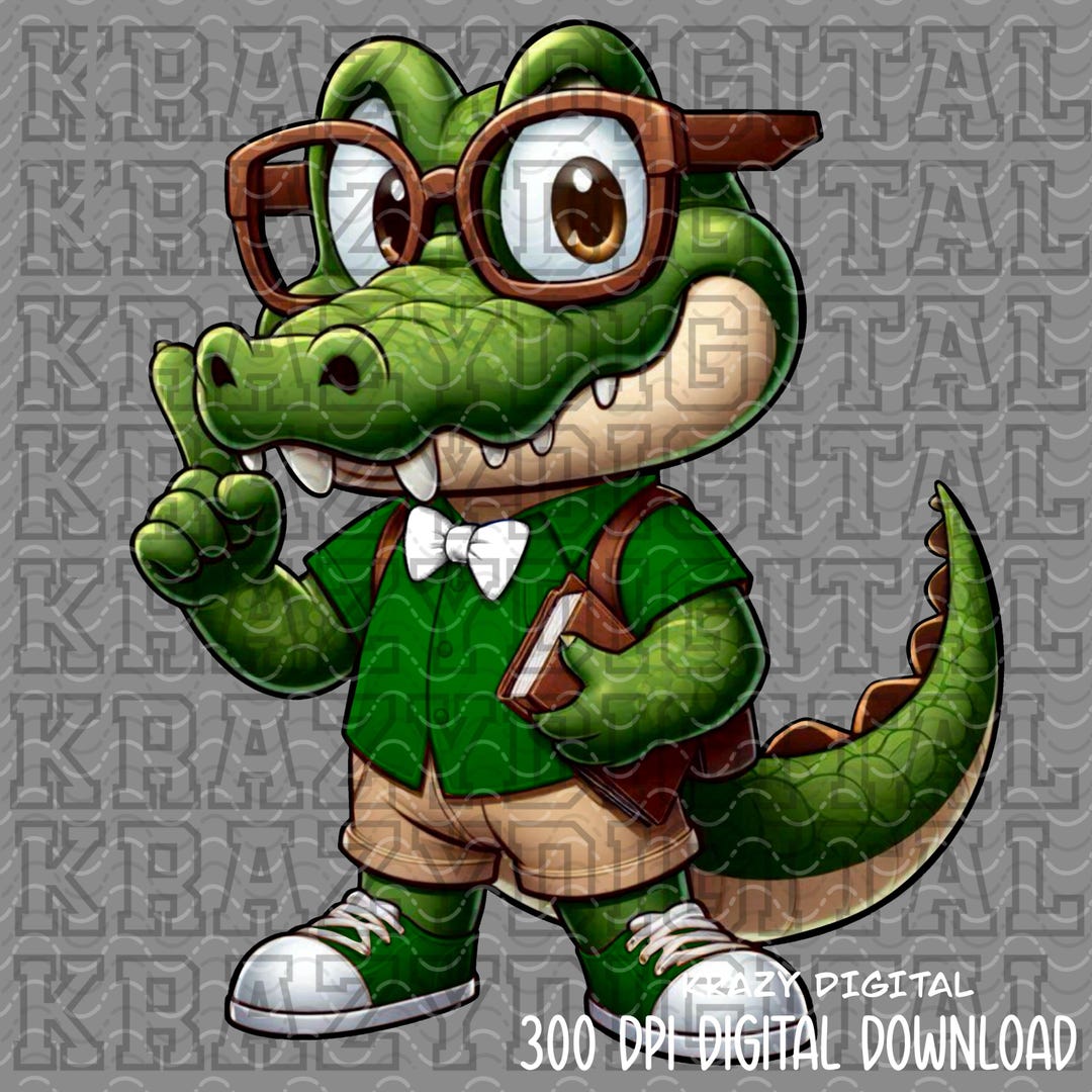 Alligator Scholastics, Green Alligator Academics Mascot PNG, Student ...