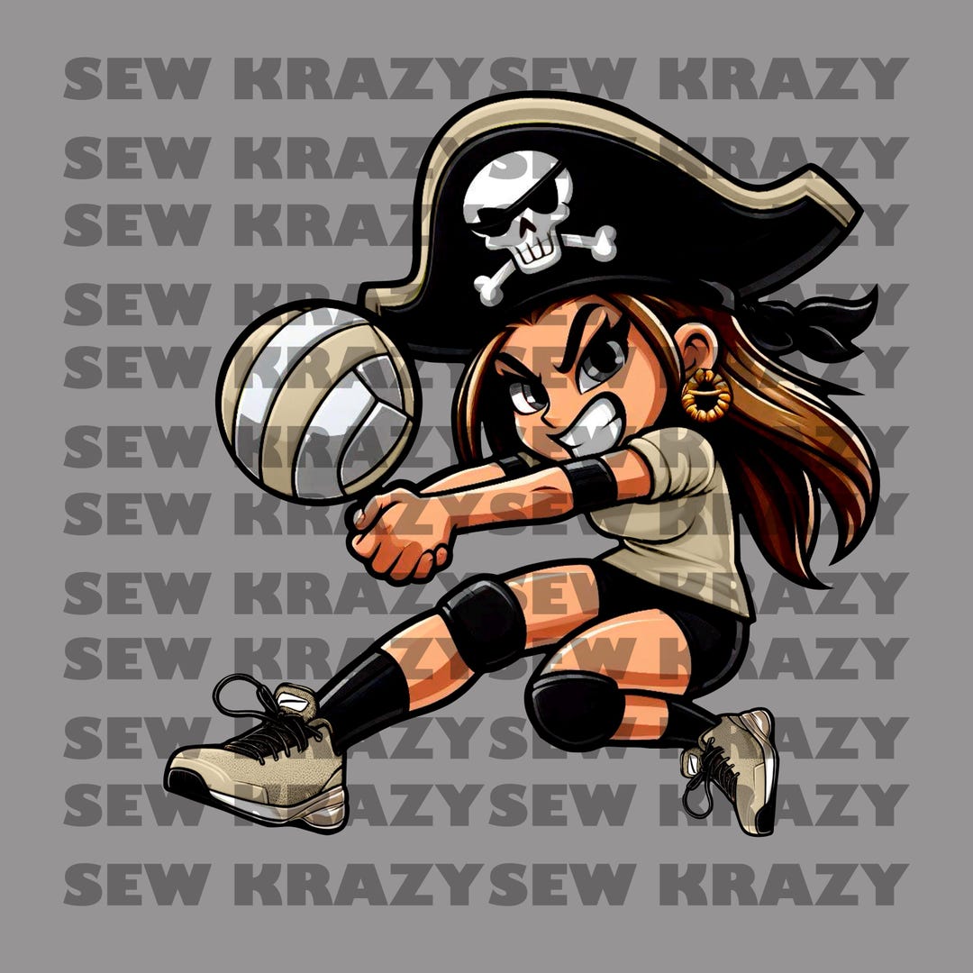 Pirate Gold Volleyball Mascot PNG, Gold Pirate Design, Pirate Digital ...
