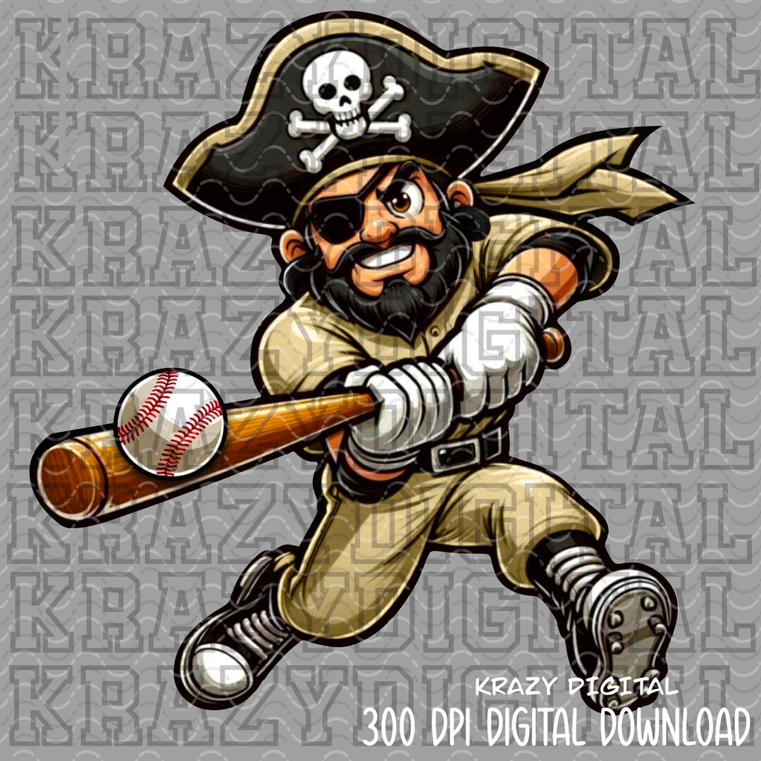 Gold Pirate Baseball Mascot PNG, Cartoon Baseball Pirate, Pirate ...