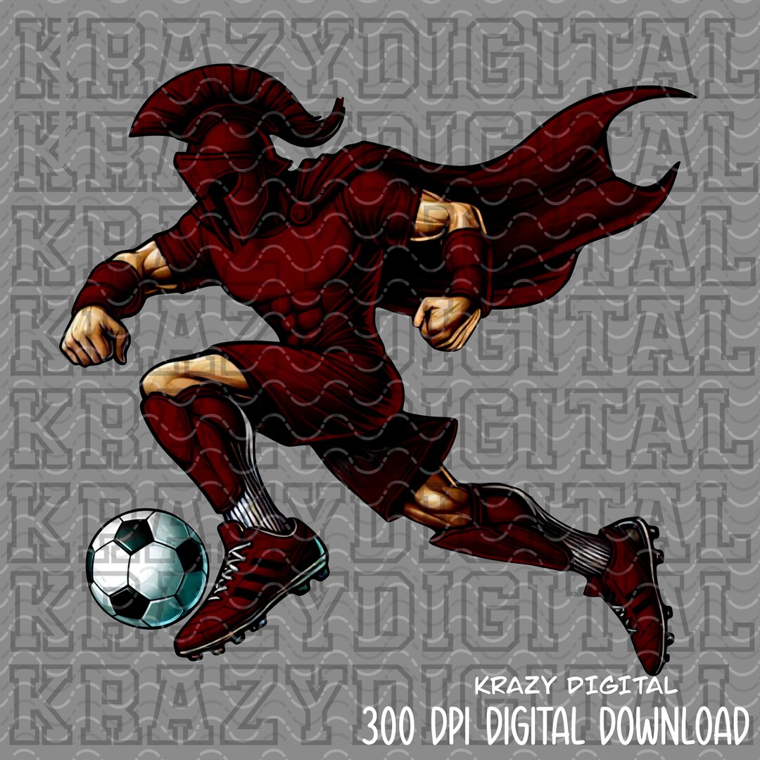 Trojan Maroon Soccer Mascot PNG, Warrior Mascot PNG, Gladiator Maroon ...