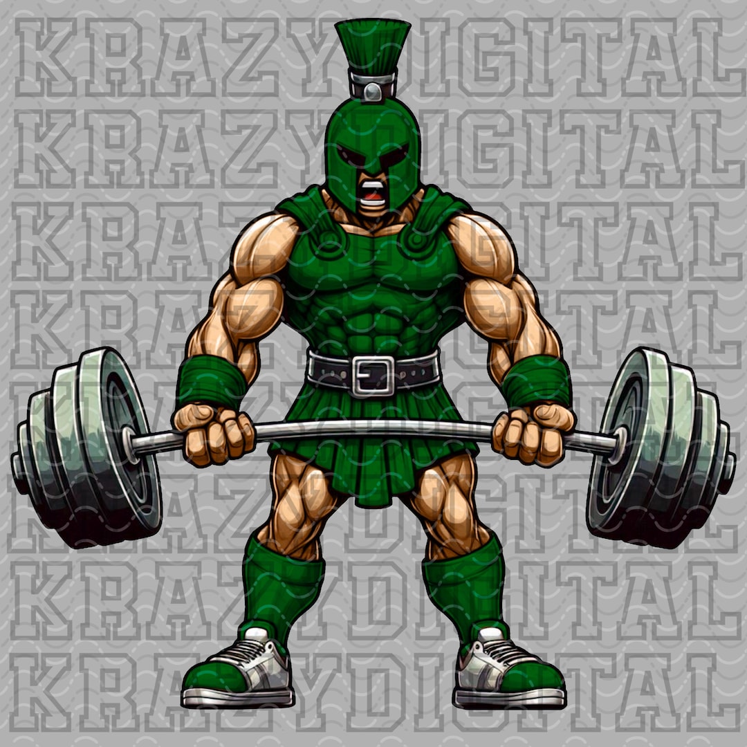 Green Trojan Powerlifting PNG, Gladiator Navy Sports Design, Boy ...