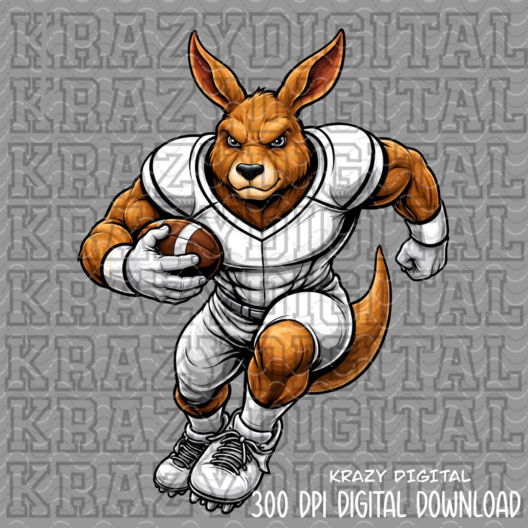 Kangaroo Football PNG, White Boy Sports Design, Playoff Shirt Design ...
