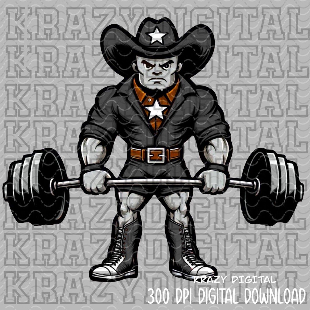 Black Cowboy Powerlifting PNG, Black School Mascot, Weight Lifting ...