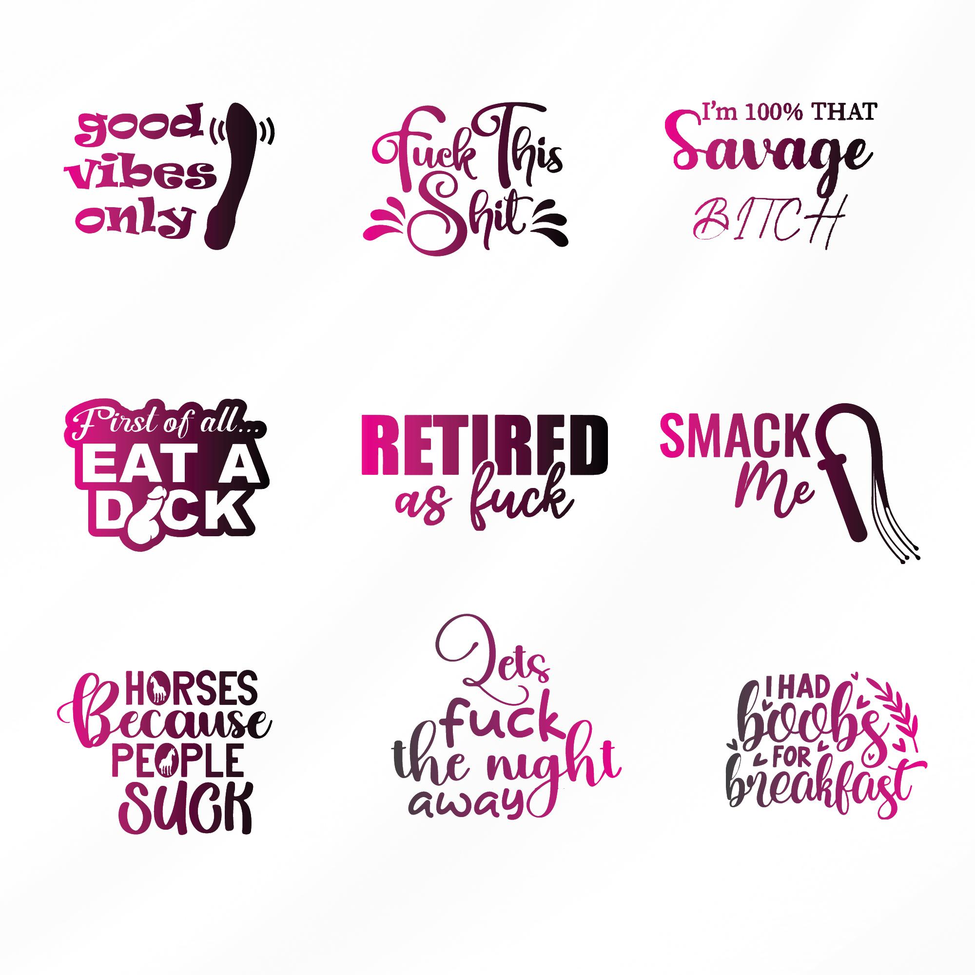 Adult Svg Bundle, 50 Adult Quotes Clipart for Cricut, Adult Sayings Cut ...