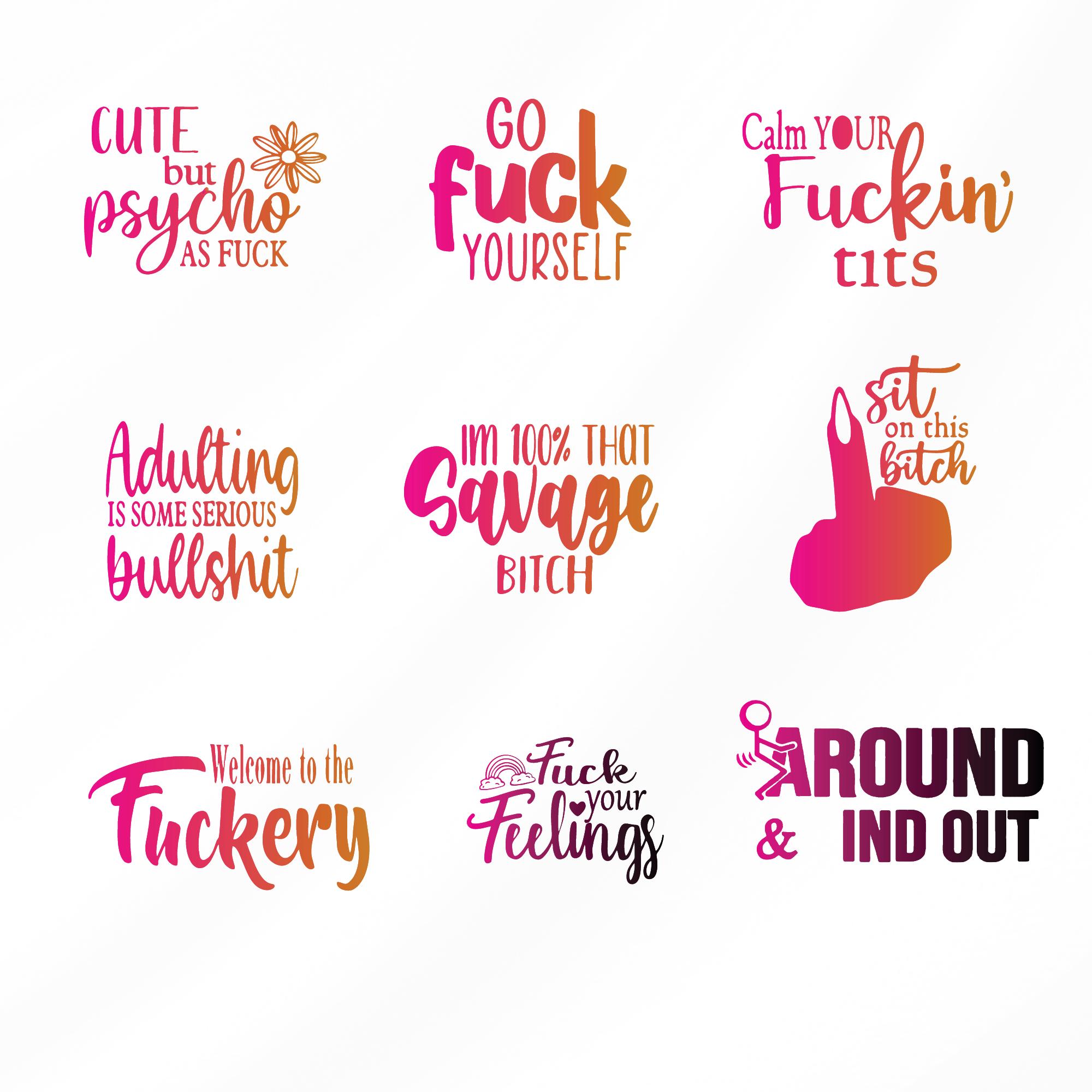 Adult Svg Bundle, 50 Adult Quotes Clipart for Cricut, Adult Sayings Cut ...
