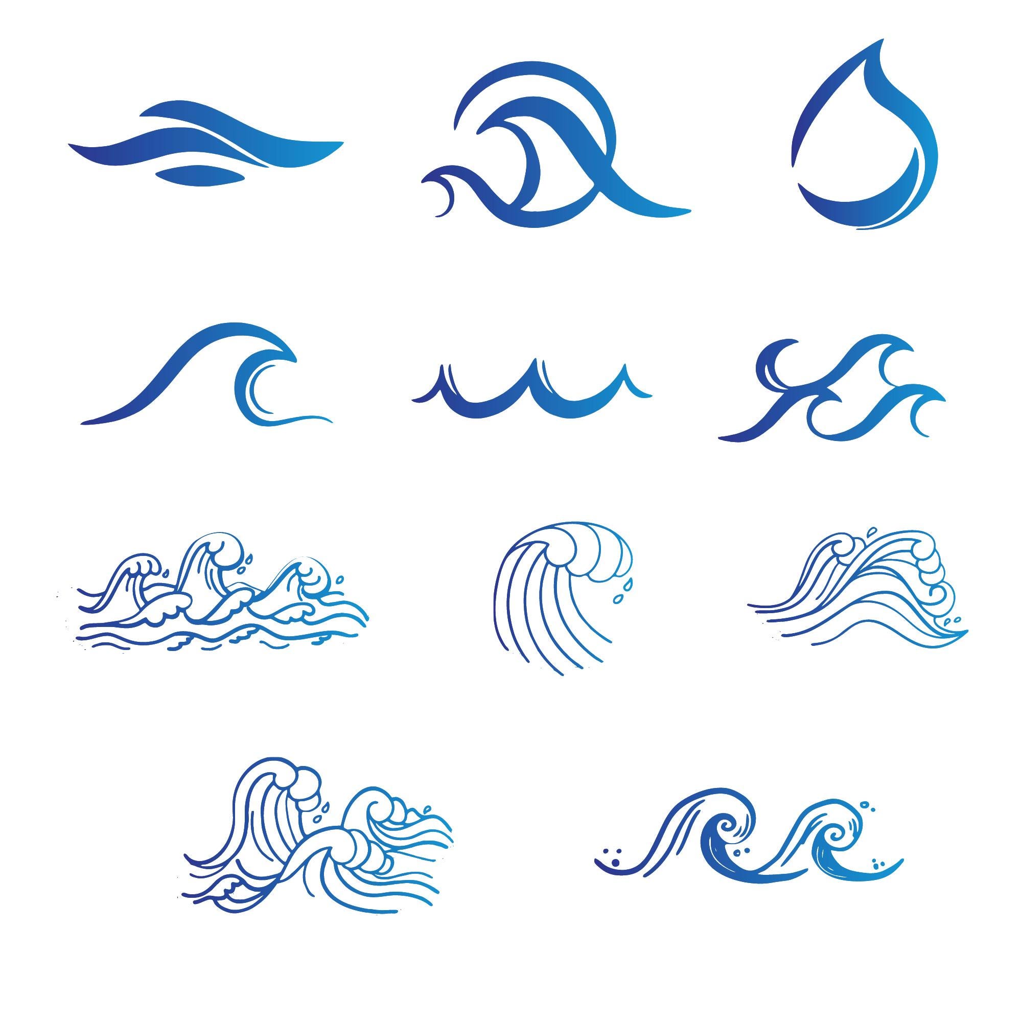 Wave Svg Bundle , 50 Sea Waves Clipart for Cricut, Ocean Wave ...