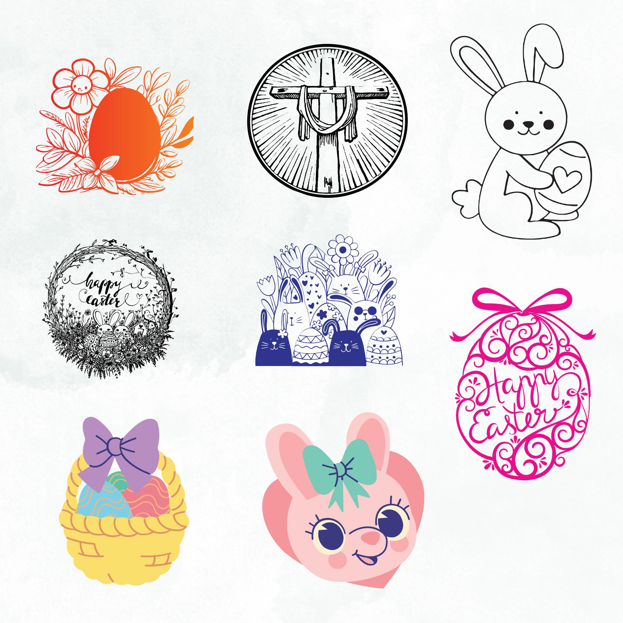Easter Svg Bundle, Happy Easter Clipart for Cricut, Easter Silhouette ...