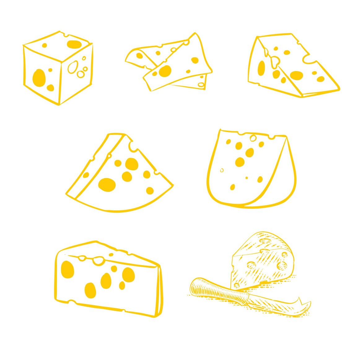Cheese Svg Bundle, 50 Cheese Clipart for Cricut, Cheese Svg, Cheese ...