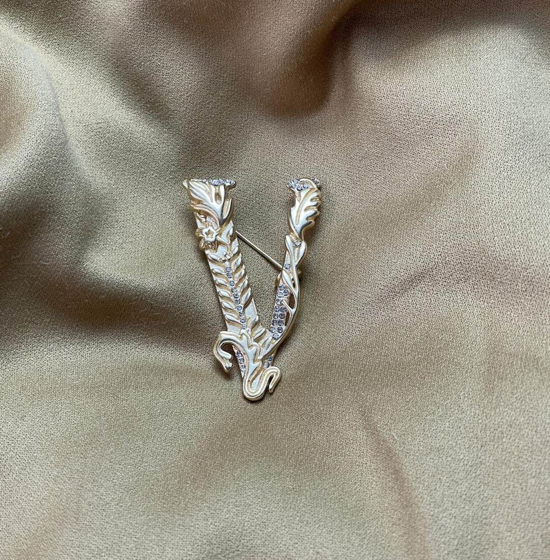 Versace Vintage Brooch Gold Tone With Stones Rare Brooch Good Condition ...