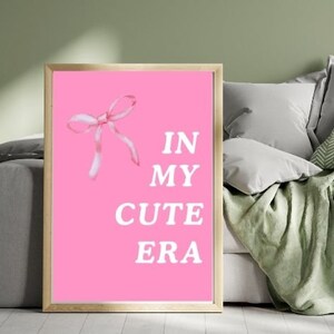 Printable Cute Pink Bow Coquette Dorm Room Poster for Girls, in My Cute ...