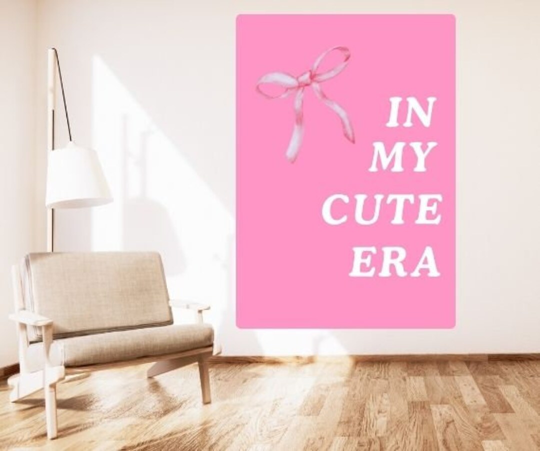 Printable Cute Pink Bow Coquette Dorm Room Poster for Girls, in My Cute ...