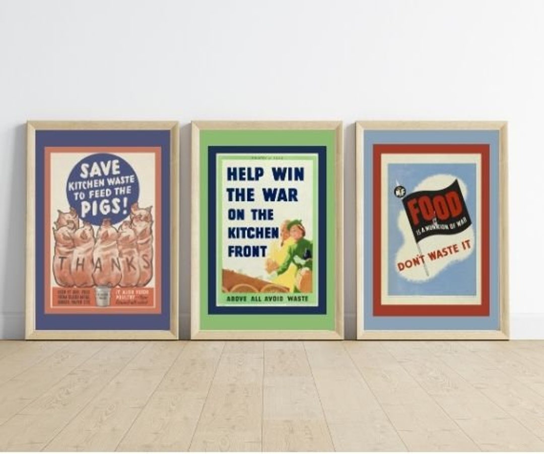 Set of 3 Printable WWII Ministry of Food Propaganda Posters, 1940's ...