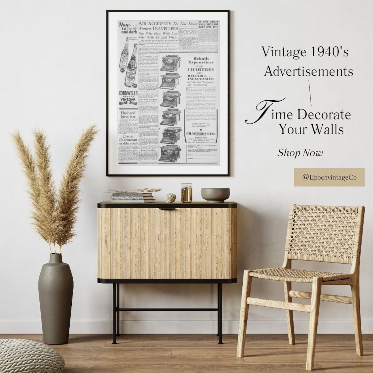 Vintage Wall Art 1940's Newspaper Advertisements - Etsy