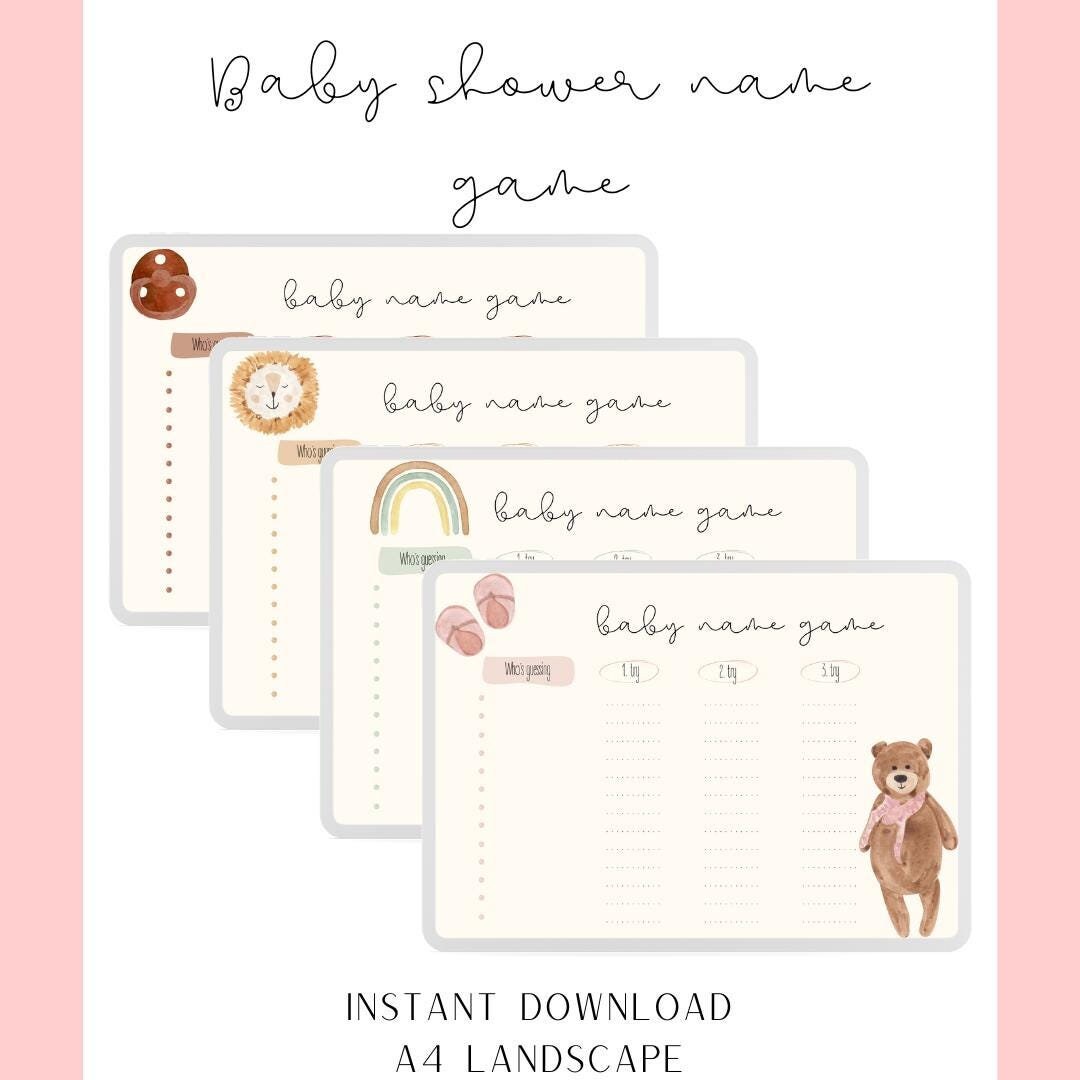 Name Game, Printable Baby Shower Name Game, Baby Shower, Pregnancy ...