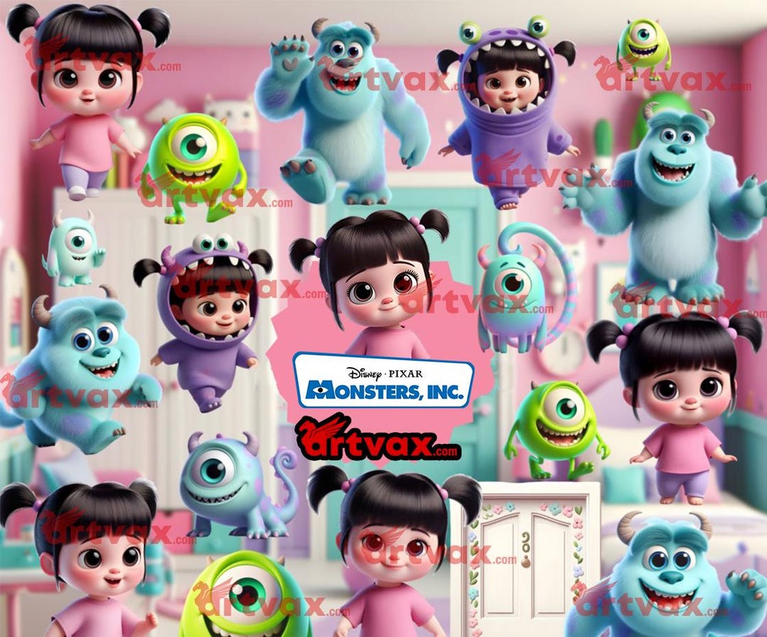 3D Cute Monsters Inc Clipart, Monsters Inc Png Bundle, Printable ...