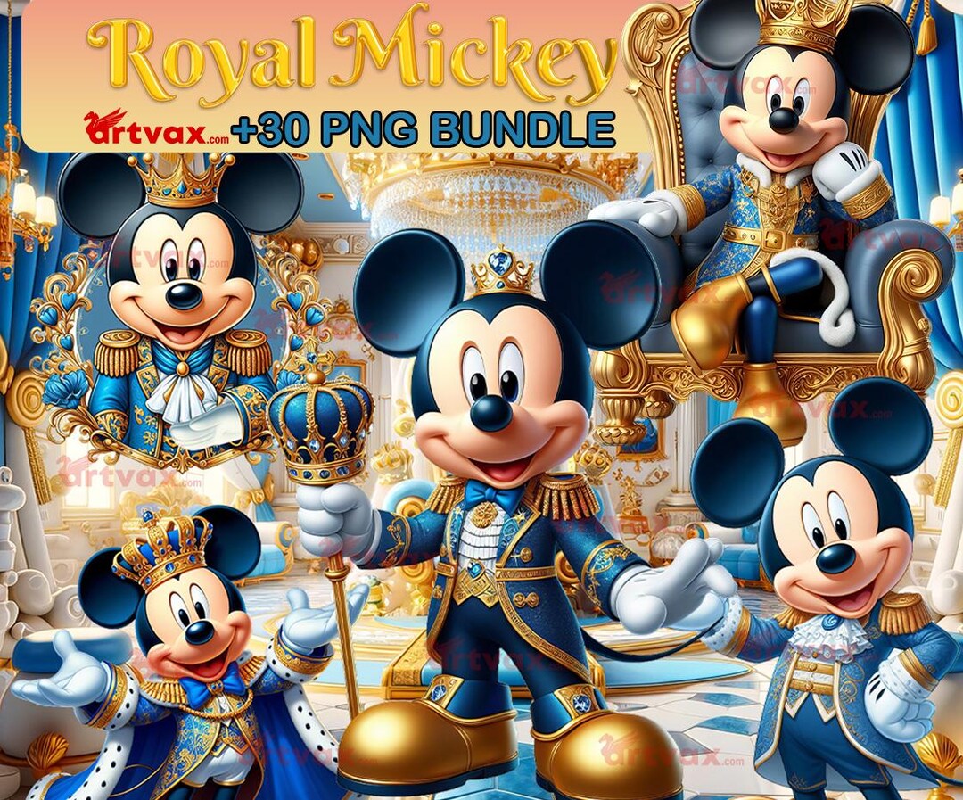 Paquete de imágenes prediseñadas de Mickey Royal King, paquete de ...