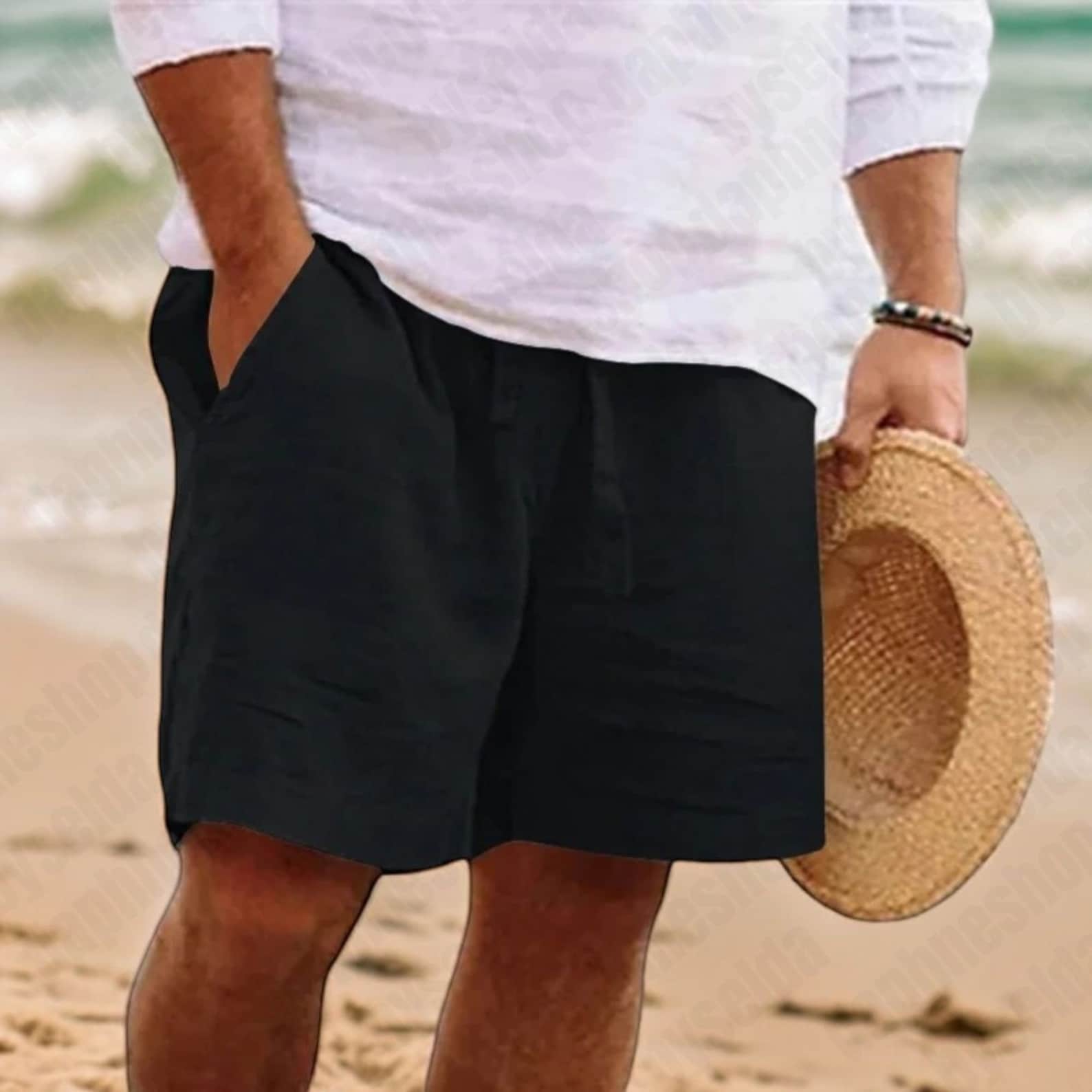 Mens Linen Shorts With Pleats, Pleated Shorts, Shorts for Men, Summer ...
