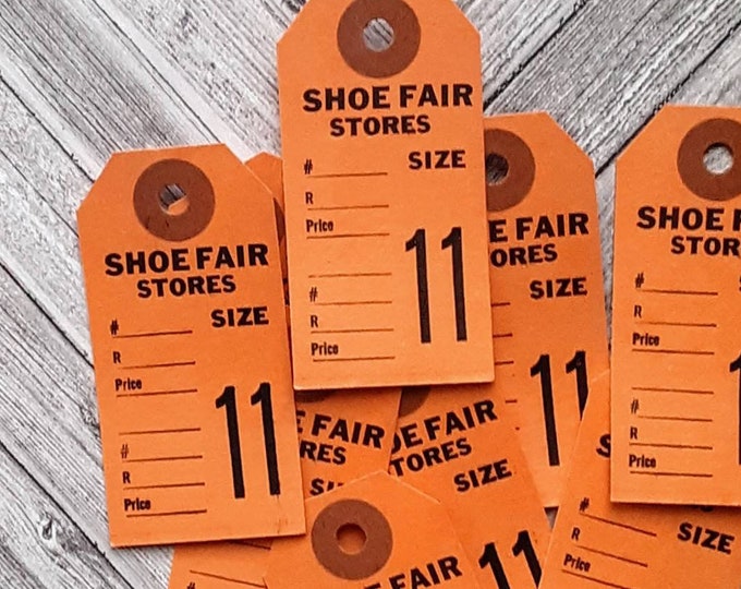 Vintage Shoe Tags Set of 10 Orange Size 11 Shoe Price Tags - Etsy