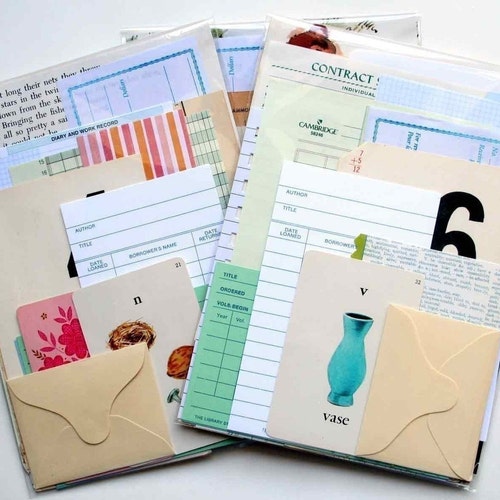 Mini Found Paper Scrap Pack New and Vintage Papers - Etsy