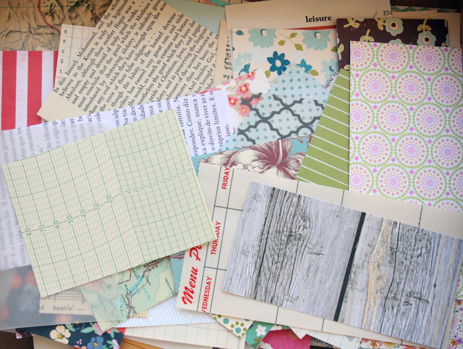 Mini Paper Pack New and Vintage Papers - Etsy