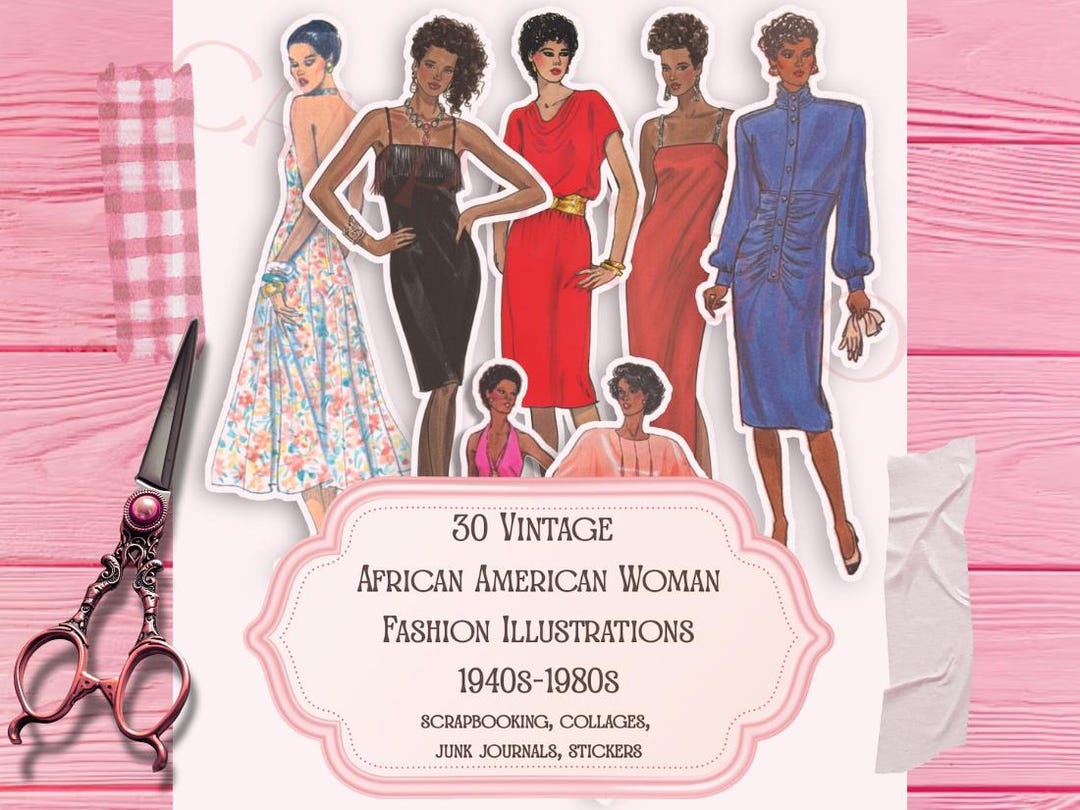 Vintage African American Fashion Illustrations: 1940s-80s (digital ...