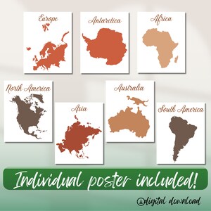 World Continents Poster, Continents Poster, Classroom Map, Continents ...