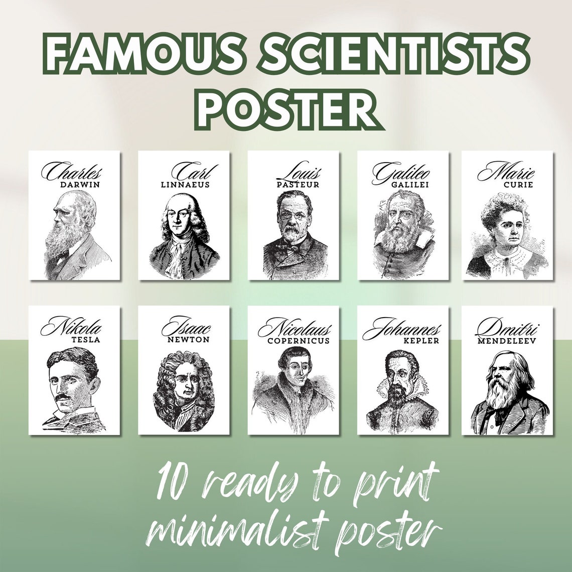 Famous Scientist Poster, Classroom Poster, Science Poster, Mathematics ...