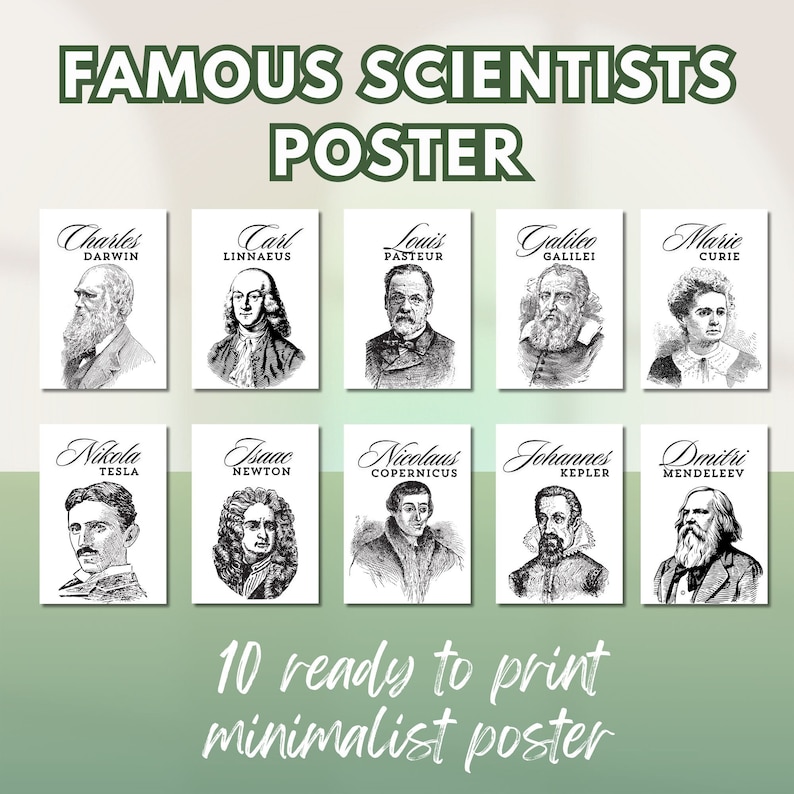 Famous Scientist Poster, Classroom Poster, Science Poster, Mathematics ...