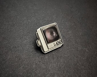 Woodgrain Television Glow in the Dark Enamel Pin With intermission - Etsy