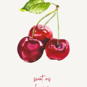 Coquette Cherry Digital Print | Trendy Art | Girly Decor | Preppy Print ...