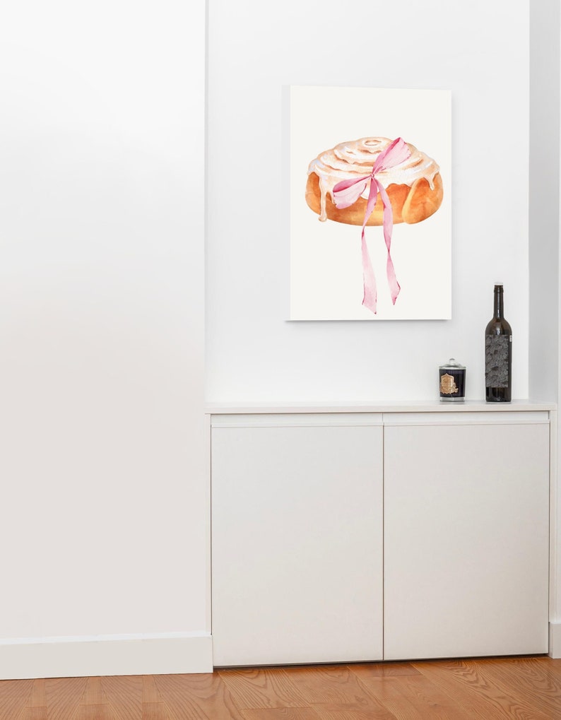 Coquette Cinnamon Roll Bow Digital Print | Trendy Art | Kitchen Decor ...