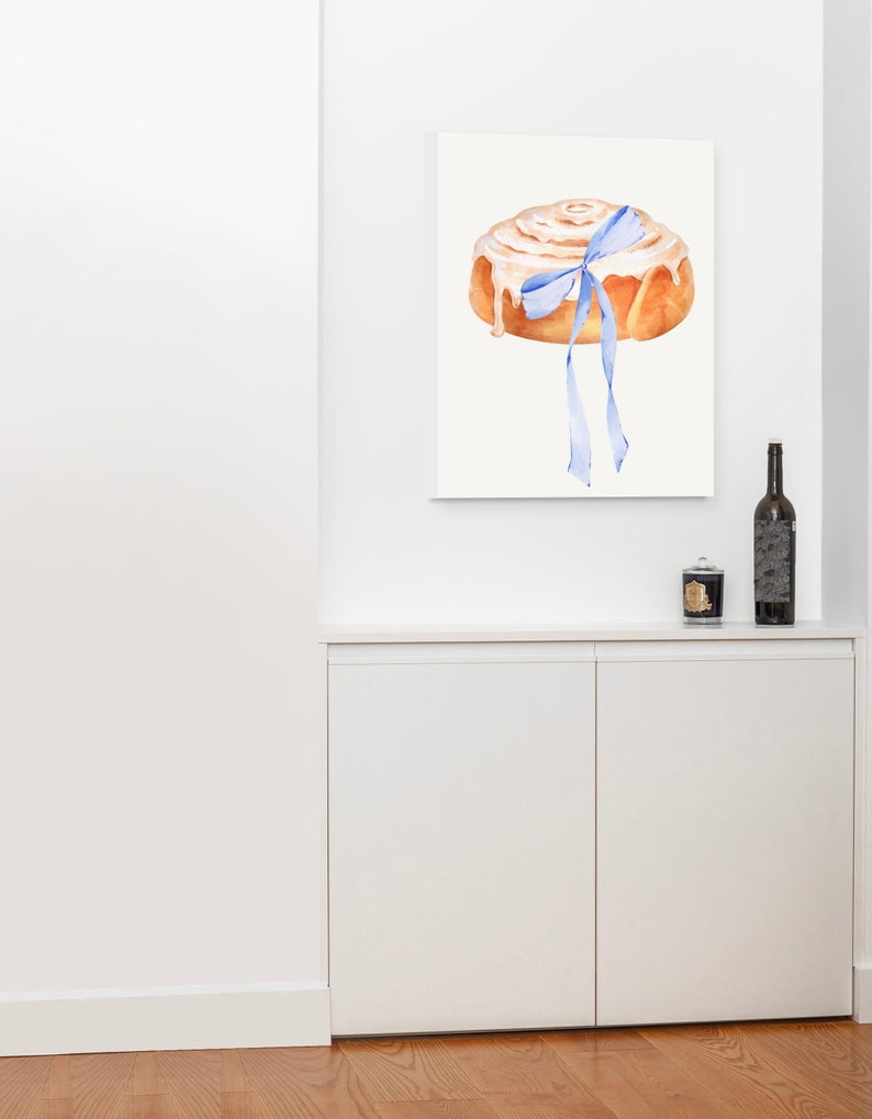 Coquette Cinnamon Roll Bow Digital Print | Trendy Art | Kitchen Decor ...