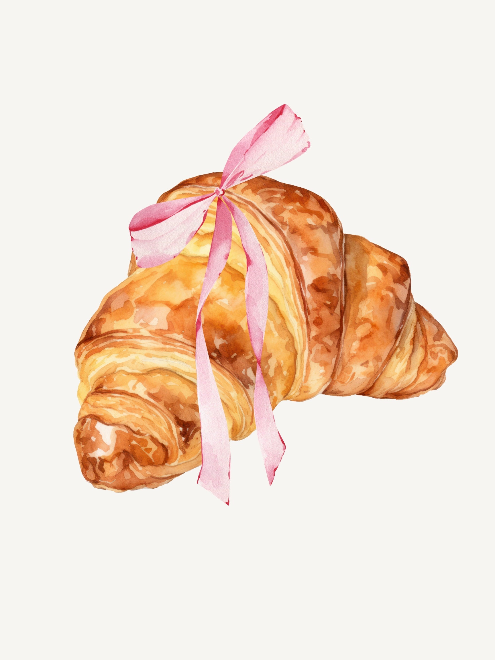 Coquette Croissant Digital Print | Trendy Art | Kitchen Decor | Preppy ...