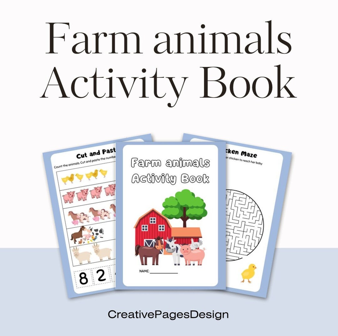Farm Animals Activity Book - Etsy