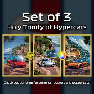 Set of 3 Holy Trinity of Hypercars Posters #S991 | Porsche 918, Mclaren ...